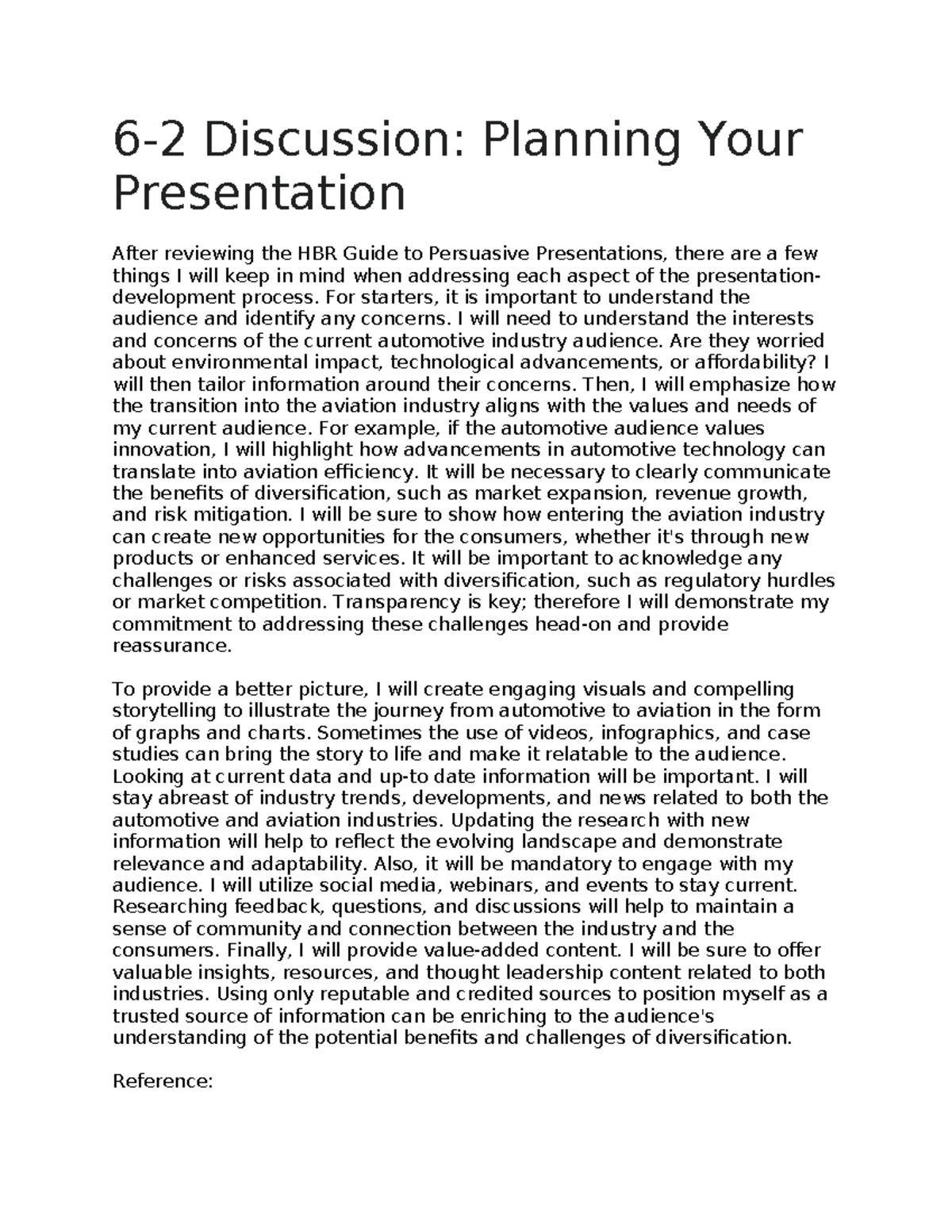6-2 Discussion Planning Your Presentation - 6-2 Discussion: Planning ...