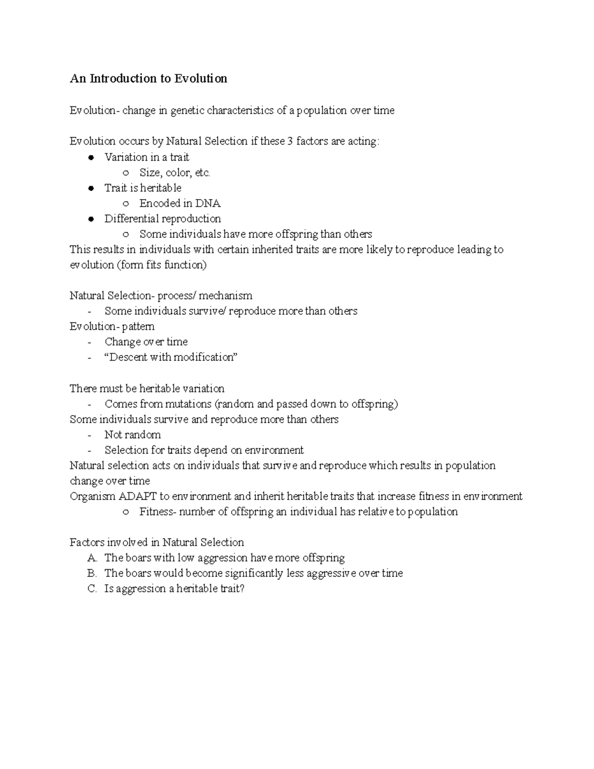 Bio Ch1S2 - Notes over important information - An Introduction to ...