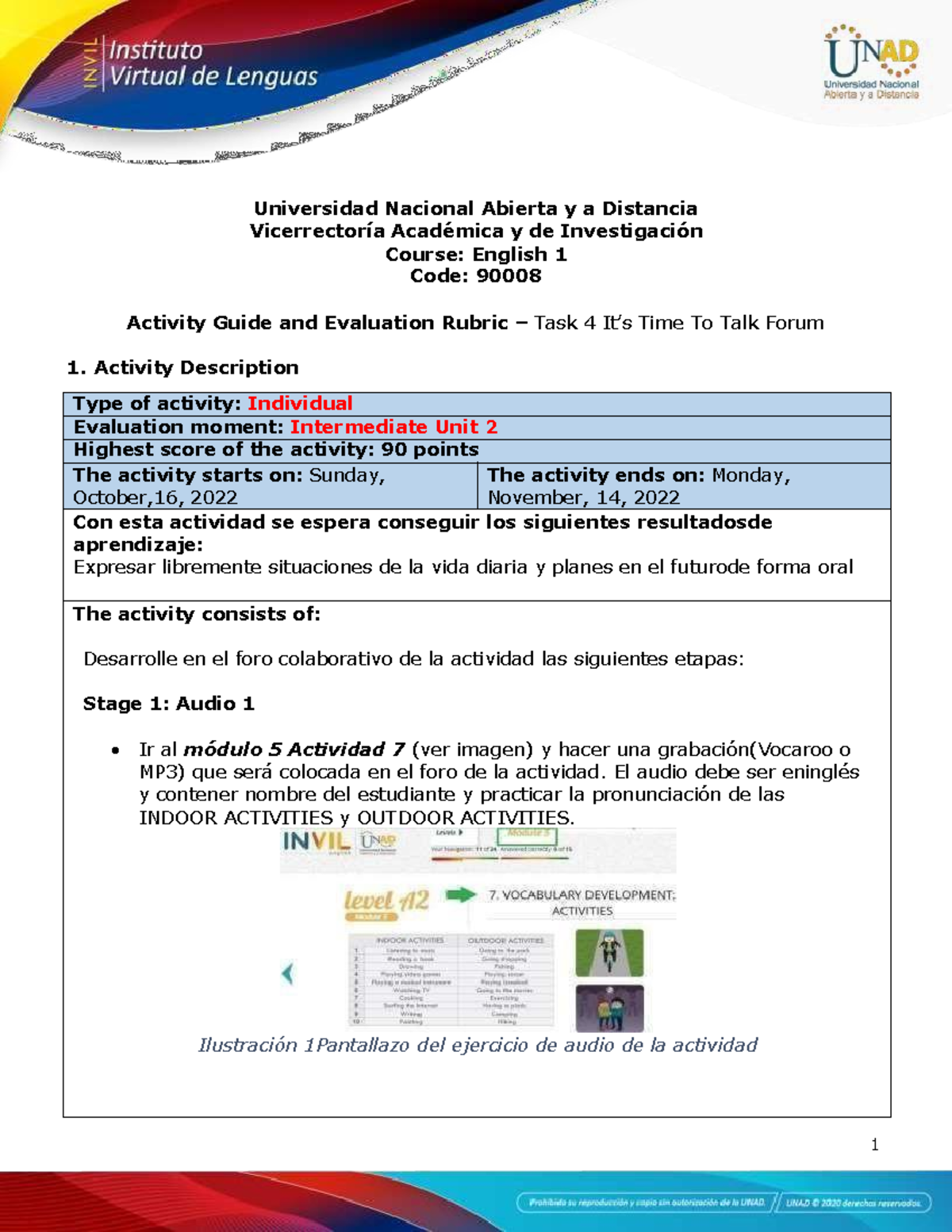 Activity Guide and Evaluation Rubric - Unit 2 - Task 4 - It´s Time To ...