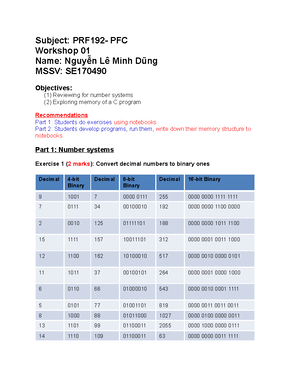 PFC-Workshop 06-2015 (Answer) - Subject: PRF192- PFC Workshop 06 Objectives: Managing arrays ...