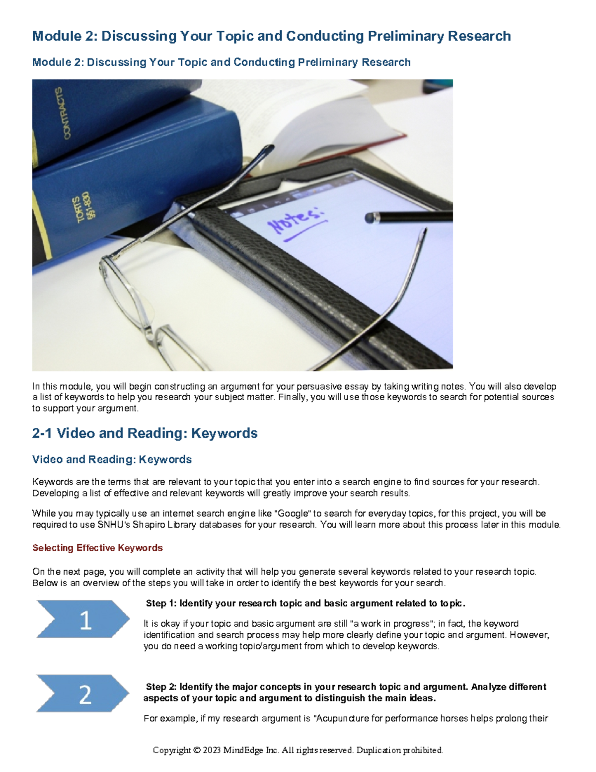 Module 2 Discussing Your Topic and Conducting Preliminary Research ...