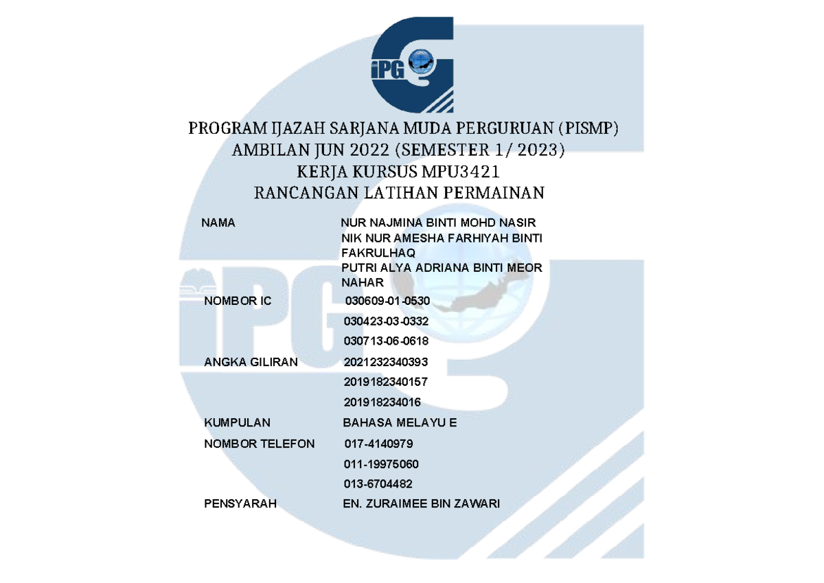 RLK HOKI Kemahiran Menolak - PROGRAM IJAZAH SARJANA MUDA PERGURUAN ...