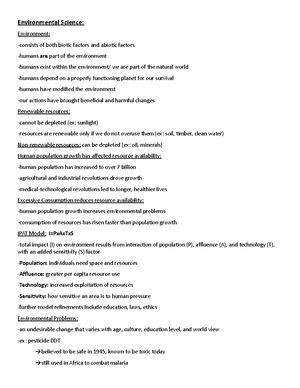 Chapter 2 Matter and Energy Notes - Chapter 2 Environmental Systems ...