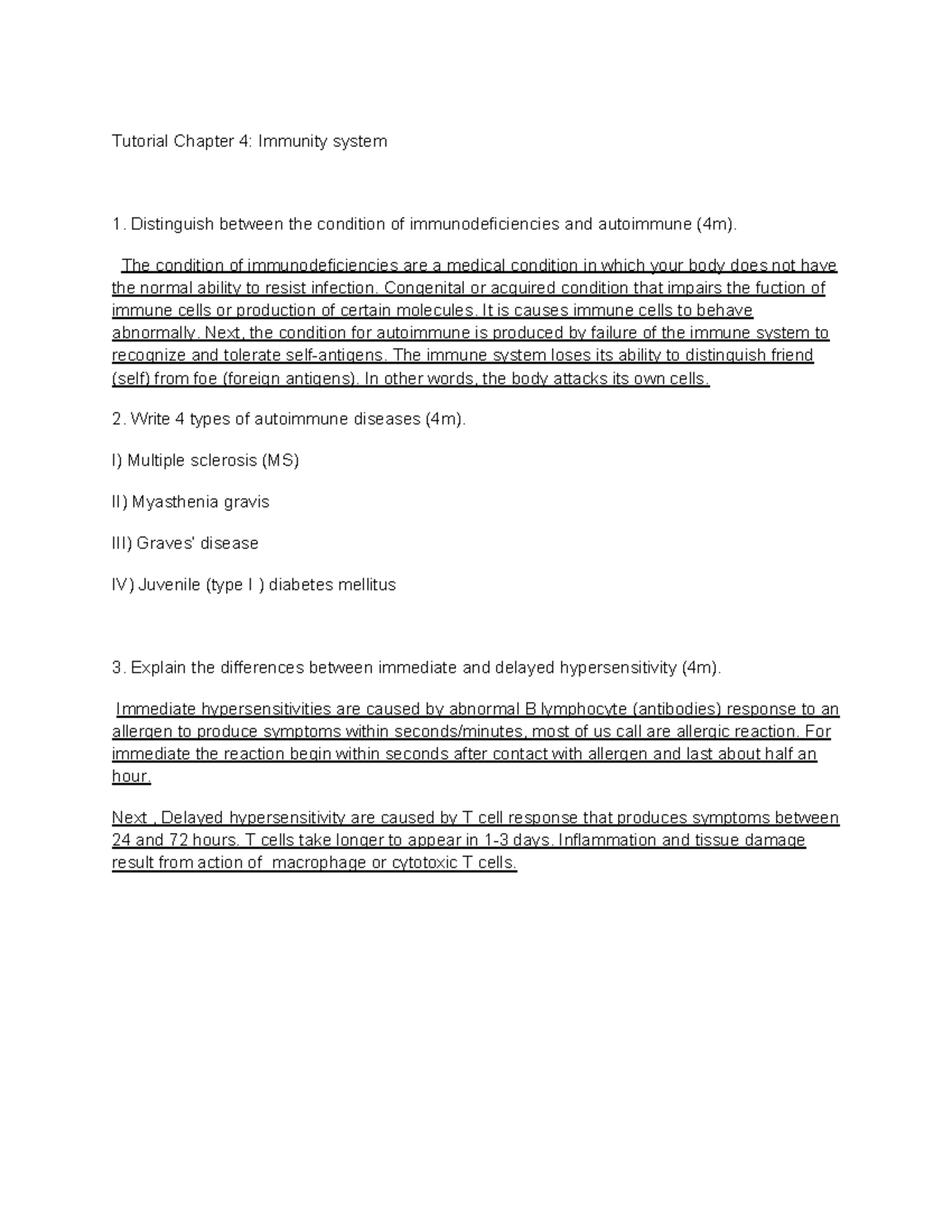 Tutorial Chapter 4 Immunity system - Tutorial Chapter 4: Immunity ...