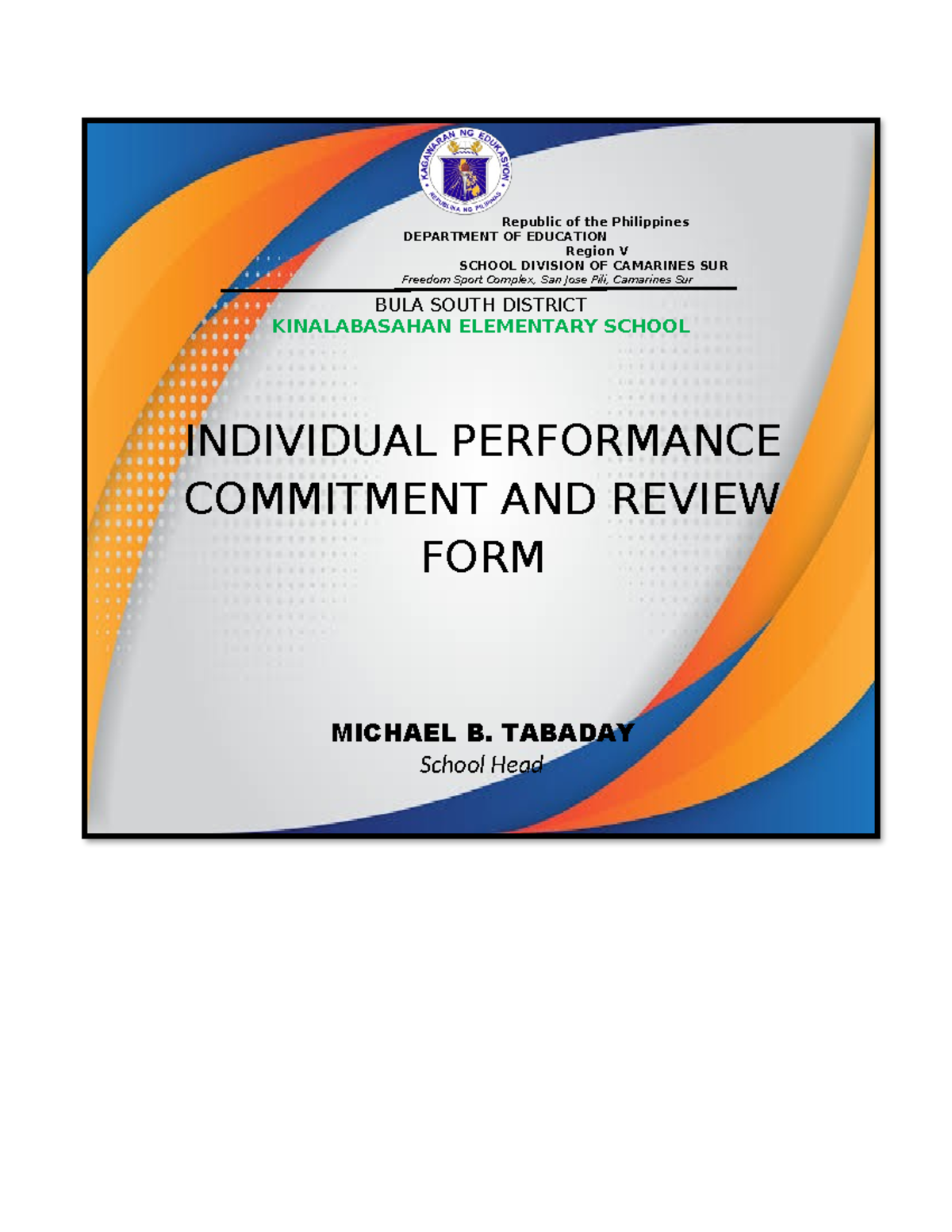 Cover ipcrf - Teaching Certification Program (TCP) - Republic of the Philippines DEPARTMENT OF ...