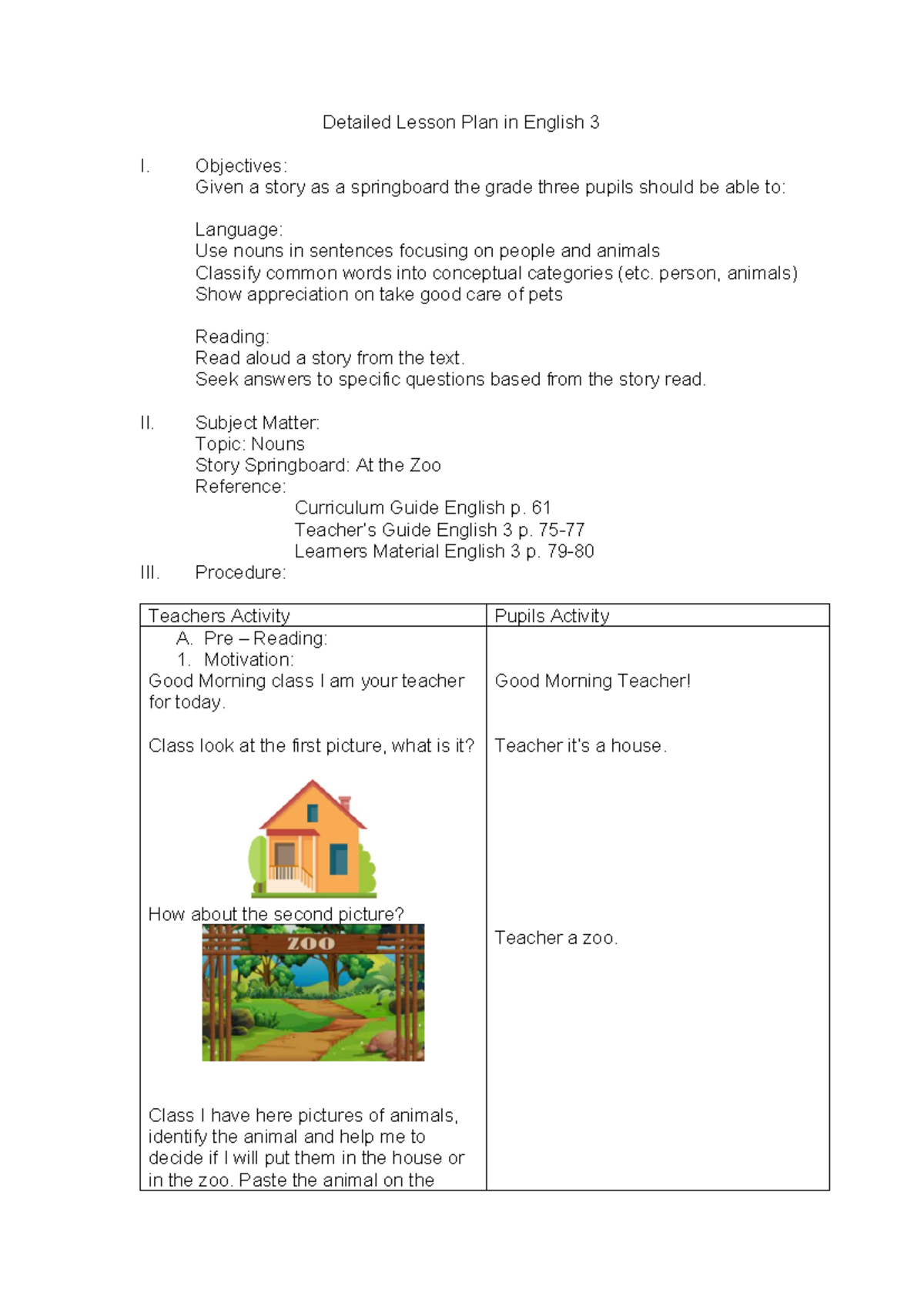 Detailed Lesson Plan in English 3 Seludo - Detailed Lesson Plan in ...
