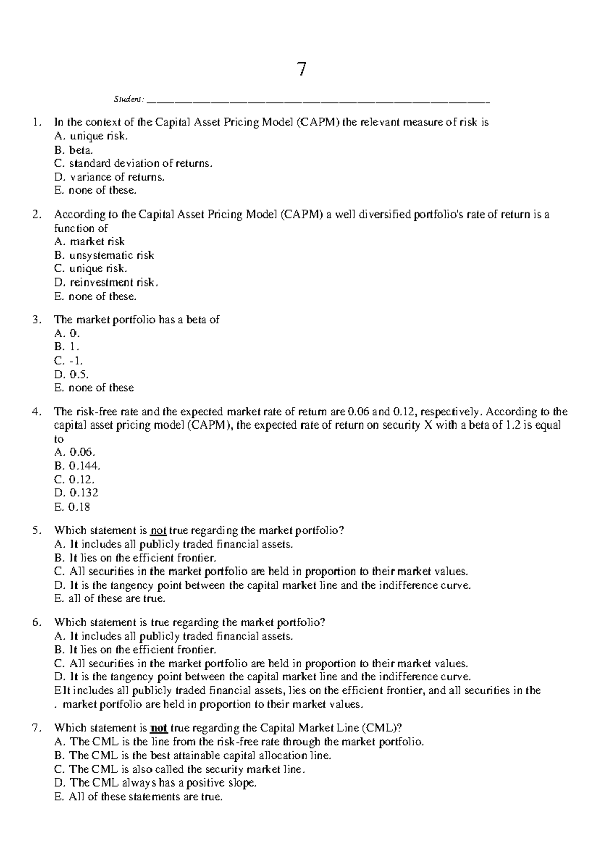 Multiple Choice Question Bank 7 - 7 _Student: - Studocu