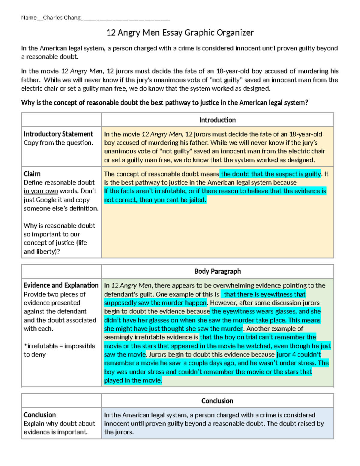 12 Angry Men Essay 2022 1 - Name__Charles Chang ...