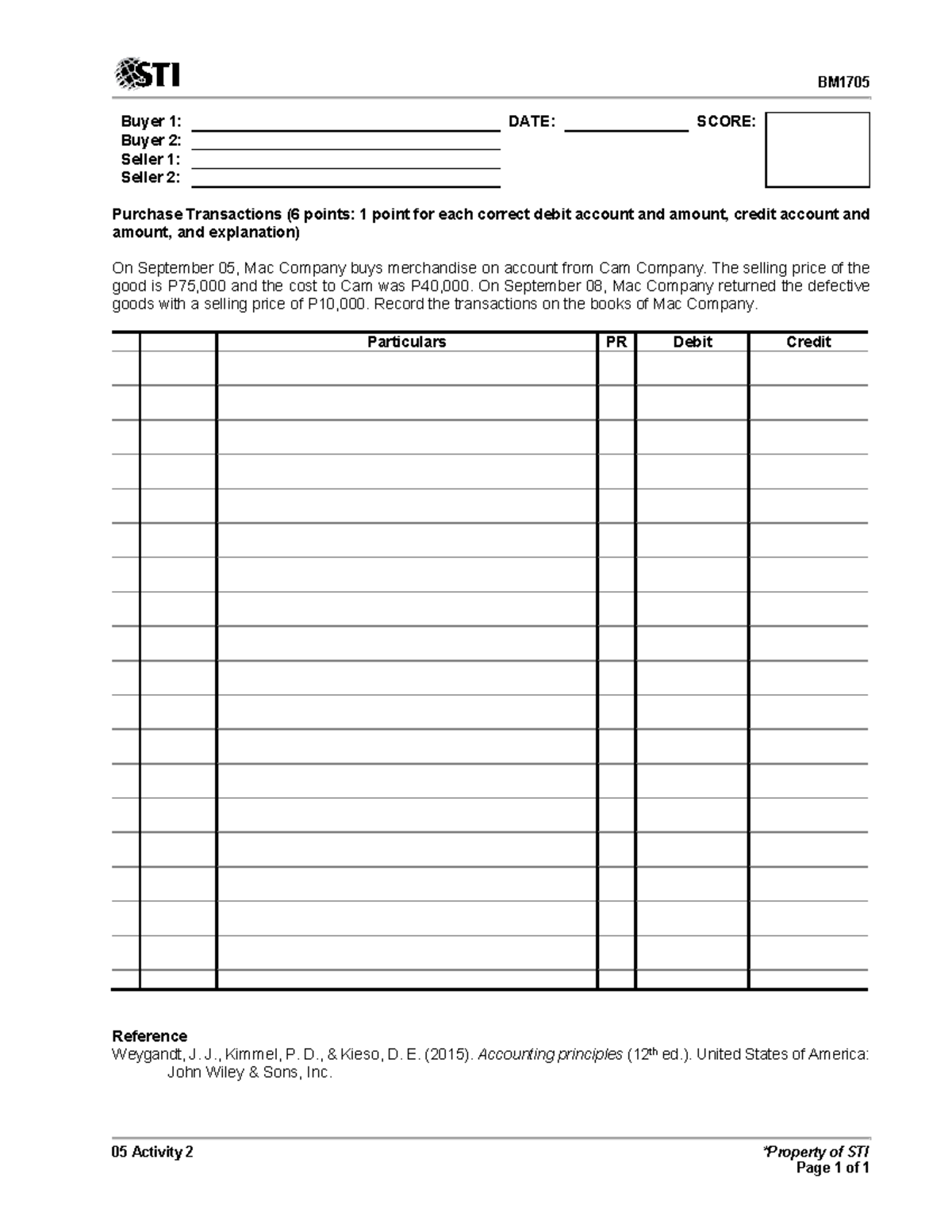 Sample/practice exam 2021, questions - BM 05 Activity 2 *Property of ...