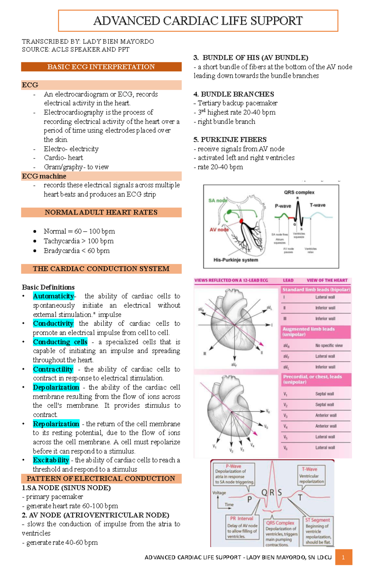 ACLS - ACLS - TRANSCRIBED BY: LADY BIEN MAYORDO SOURCE: ACLS SPEAKER ...