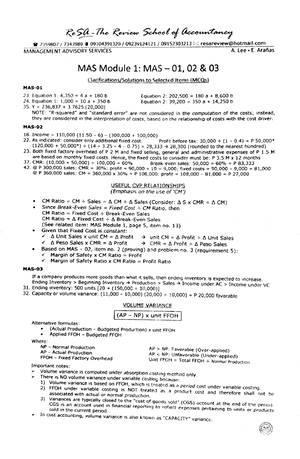 MAS-Module-01 - Exam - Accountancy - Studocu