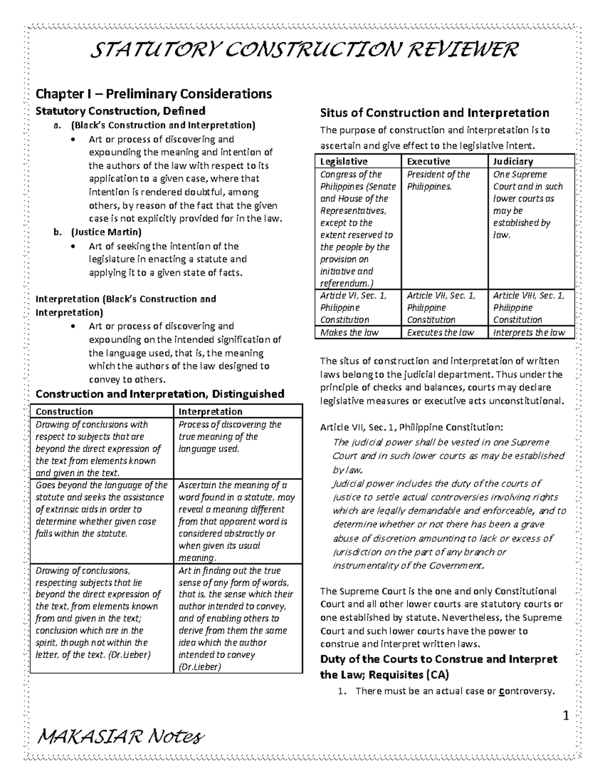 163146634 Statutory Construction Reviewer - 1 Chapter I – Preliminary ...