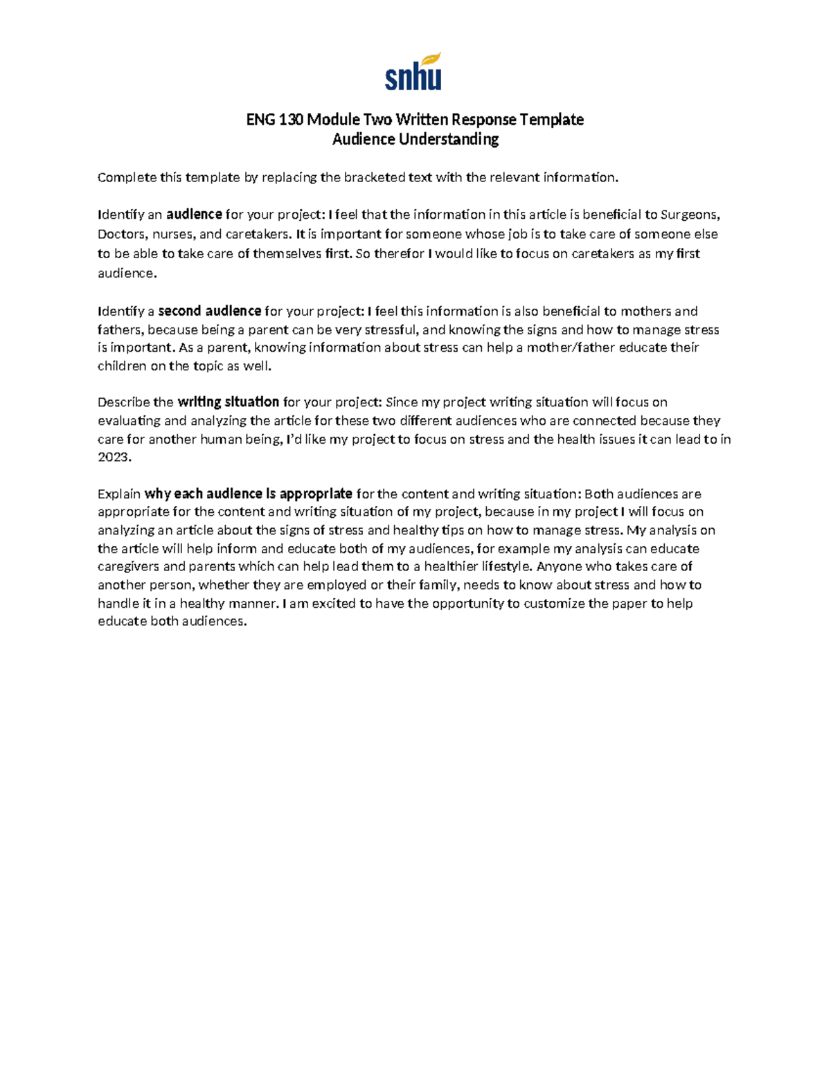 ENG 130 Module Two Written Response Template - ENG 130 Module Two ...