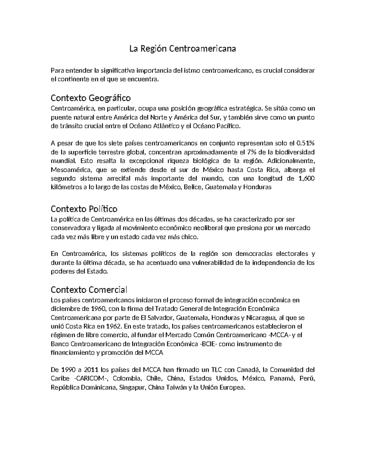 Resumen Pag. 12 - 15 - La Región Centroamericana Para entender la ...