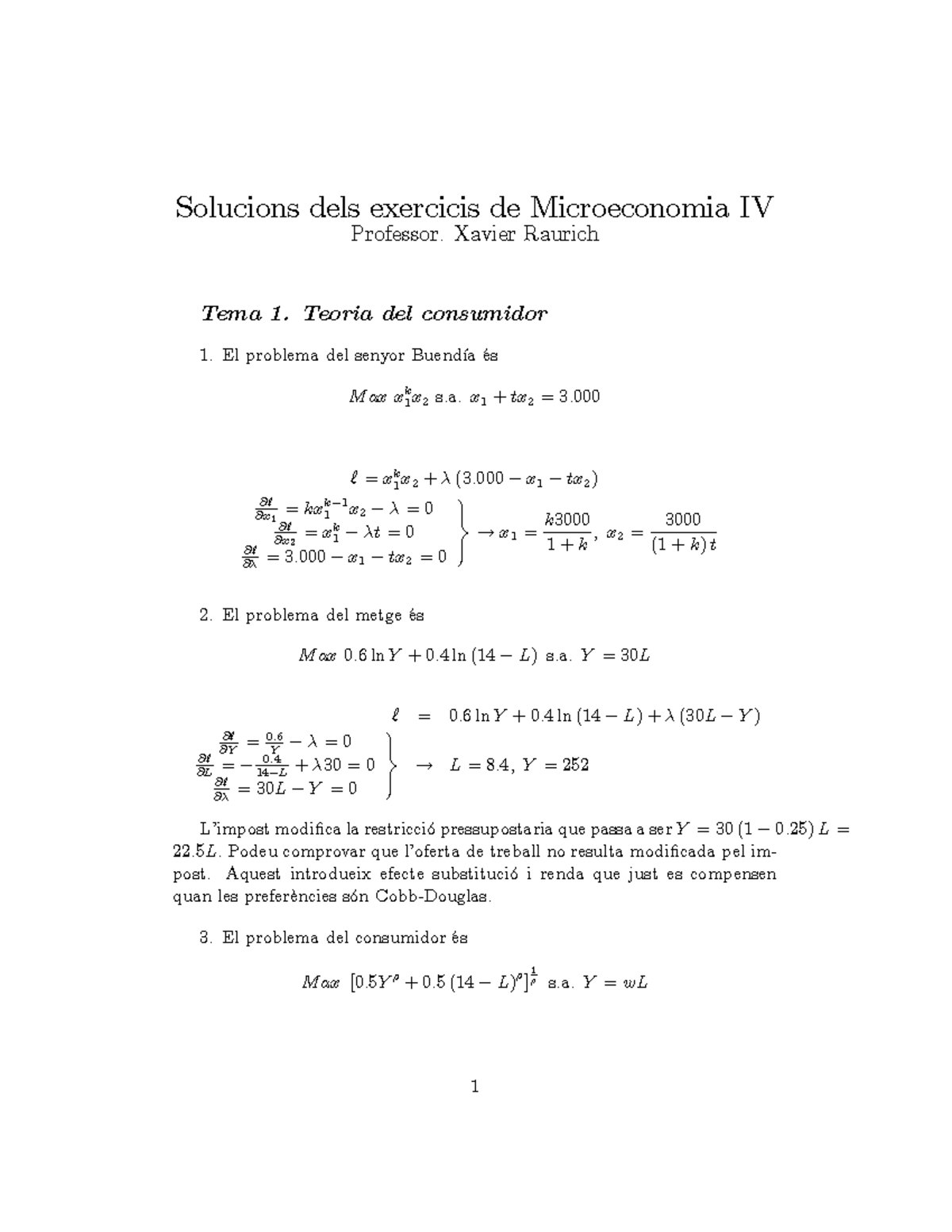 Solucion tema 1 Micro 4 - Solución de ejercicios del tema 1 - Solucions dels exercicis de - Studocu