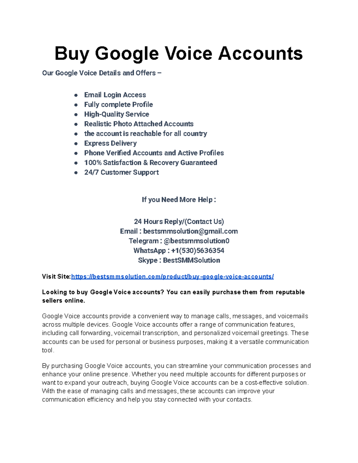 Buy Google Voice Accounts - Google Voice accounts provide a convenient ...