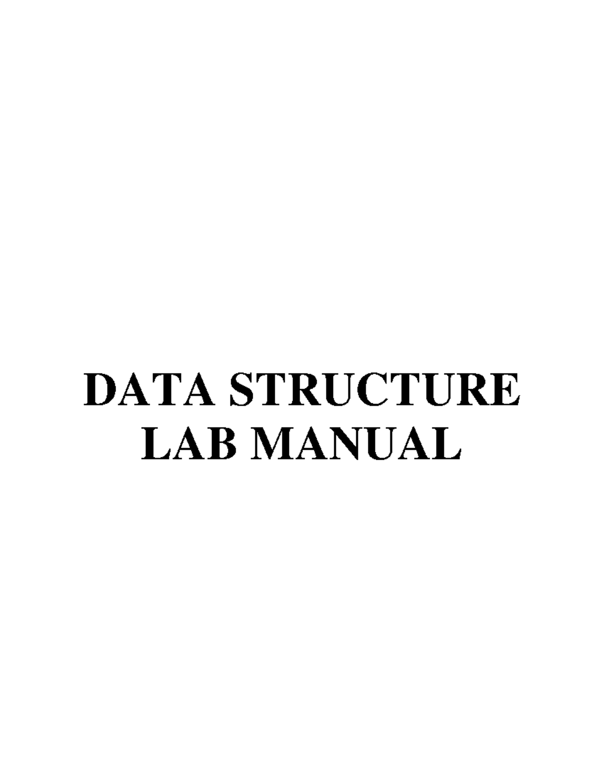 Cse Ds Lab Manual Converted Data Structure Lab Manual Course Objectives The Objective Of This