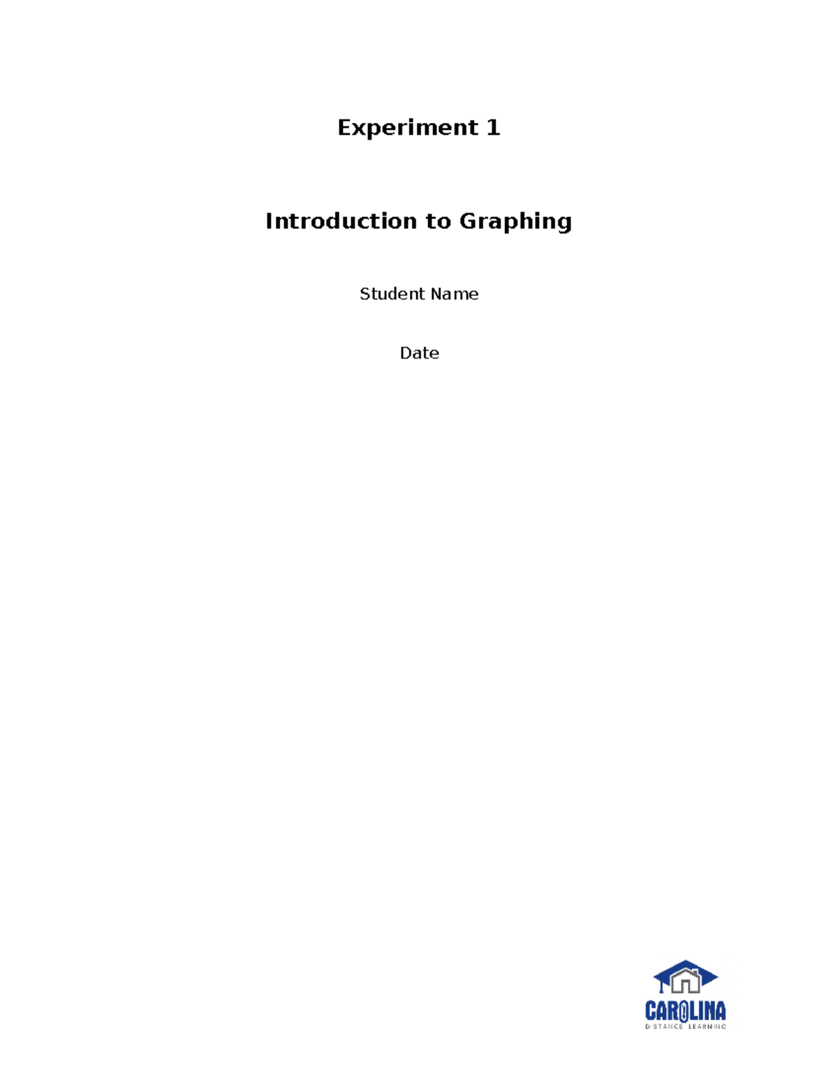 1. Introduction to Graphing Q(1) - Tagged - Experiment 1 Introduction ...