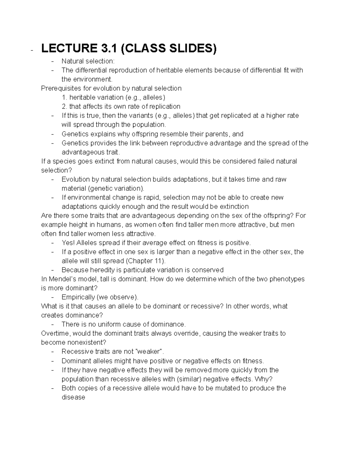 ANTH5 L3 - This was taken winter 2021 with Prof. Gaulin - LECTURE 3 (CLASS SLIDES) Natural - Studocu