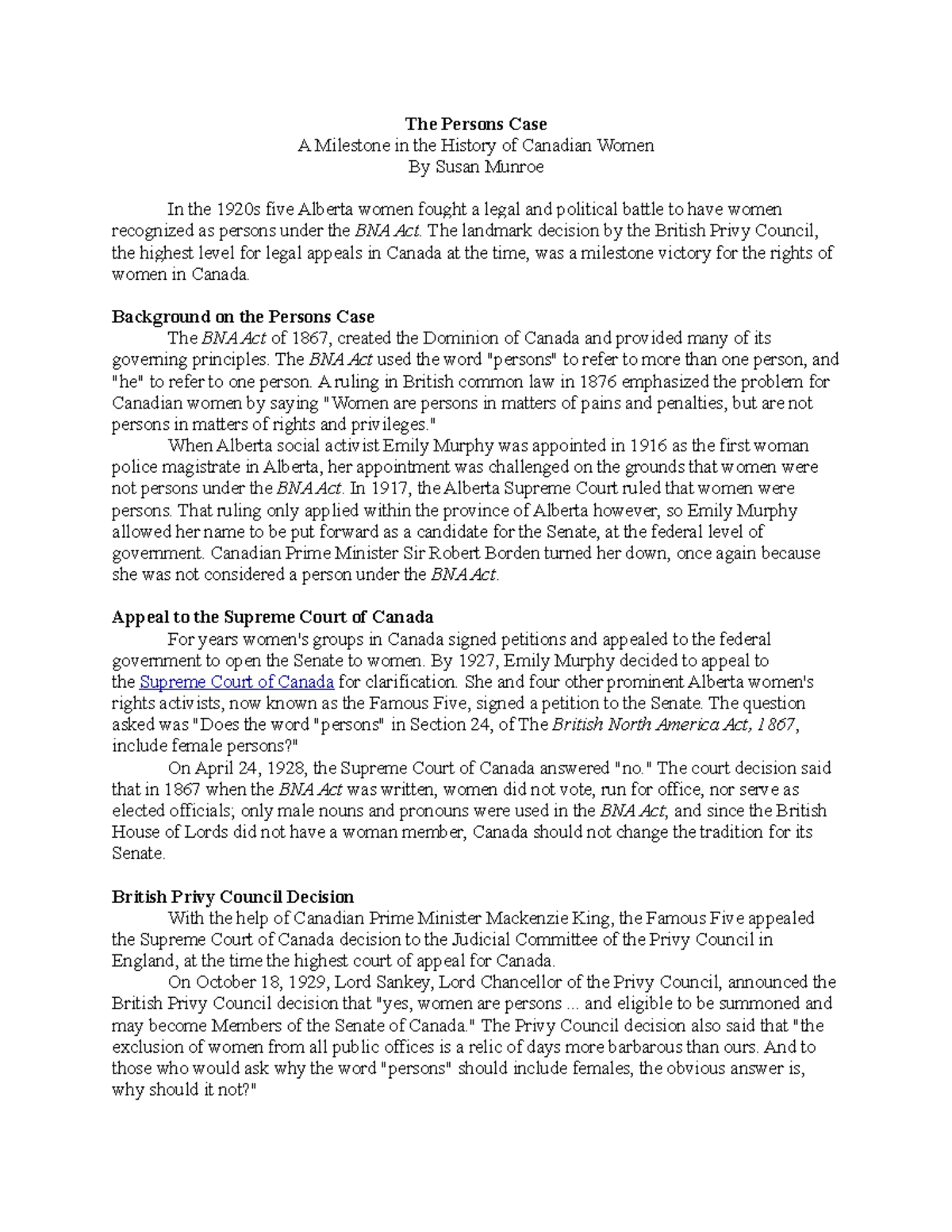 1.6 Famous Five Articles - The Persons Case A Milestone in the History ...