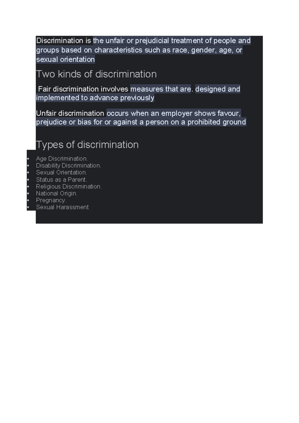 Discrimination is - make it as easy as possible - Discrimination is the ...