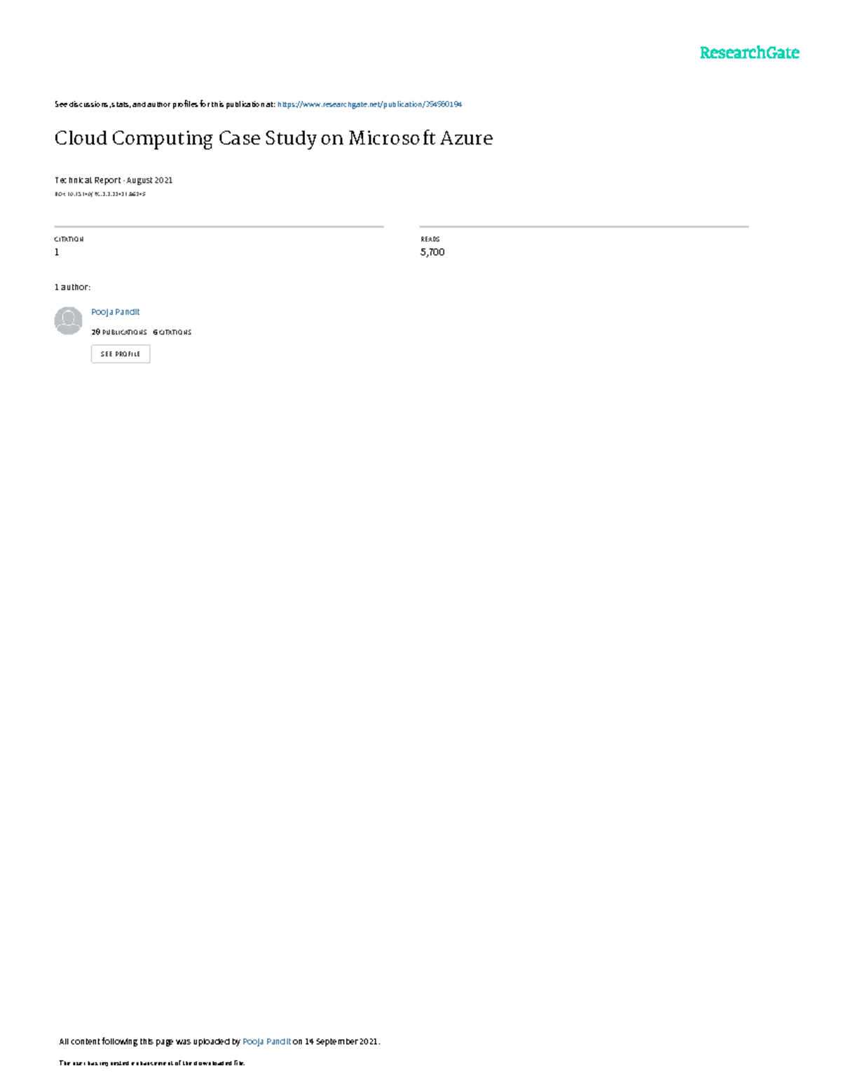 Case study Microsoft Azure - See discussions, stats, and author profiles for this publication at ...