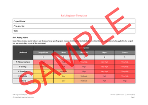Generic Risk Assessment Report Template - Studocu