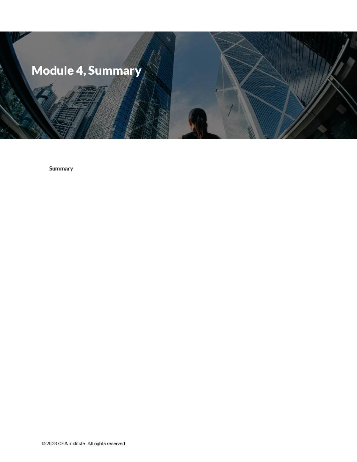 C1 Module 4, Summary- Downloadable PDF - Summary Module 4, Summary In this module, we focussed ...