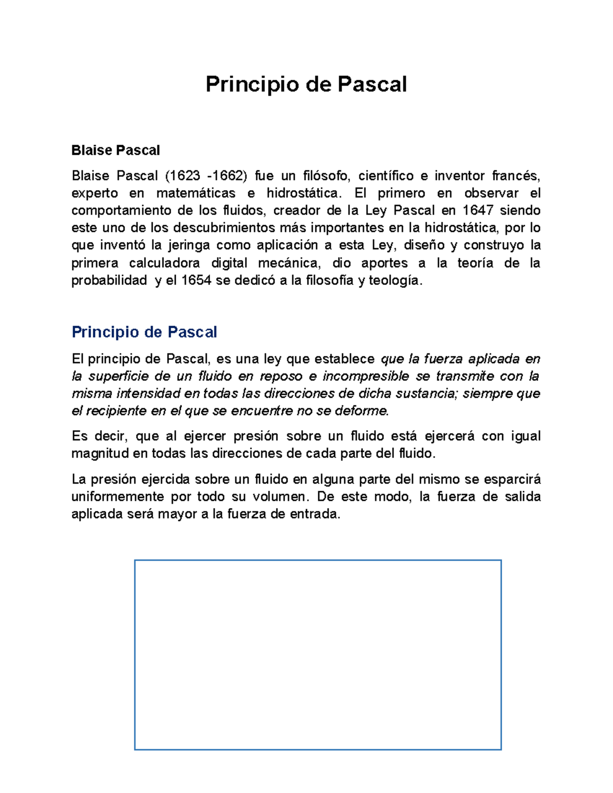 Principio DE Pascal 1 - Principio de Pascal Blaise Pascal Blaise Pascal ...