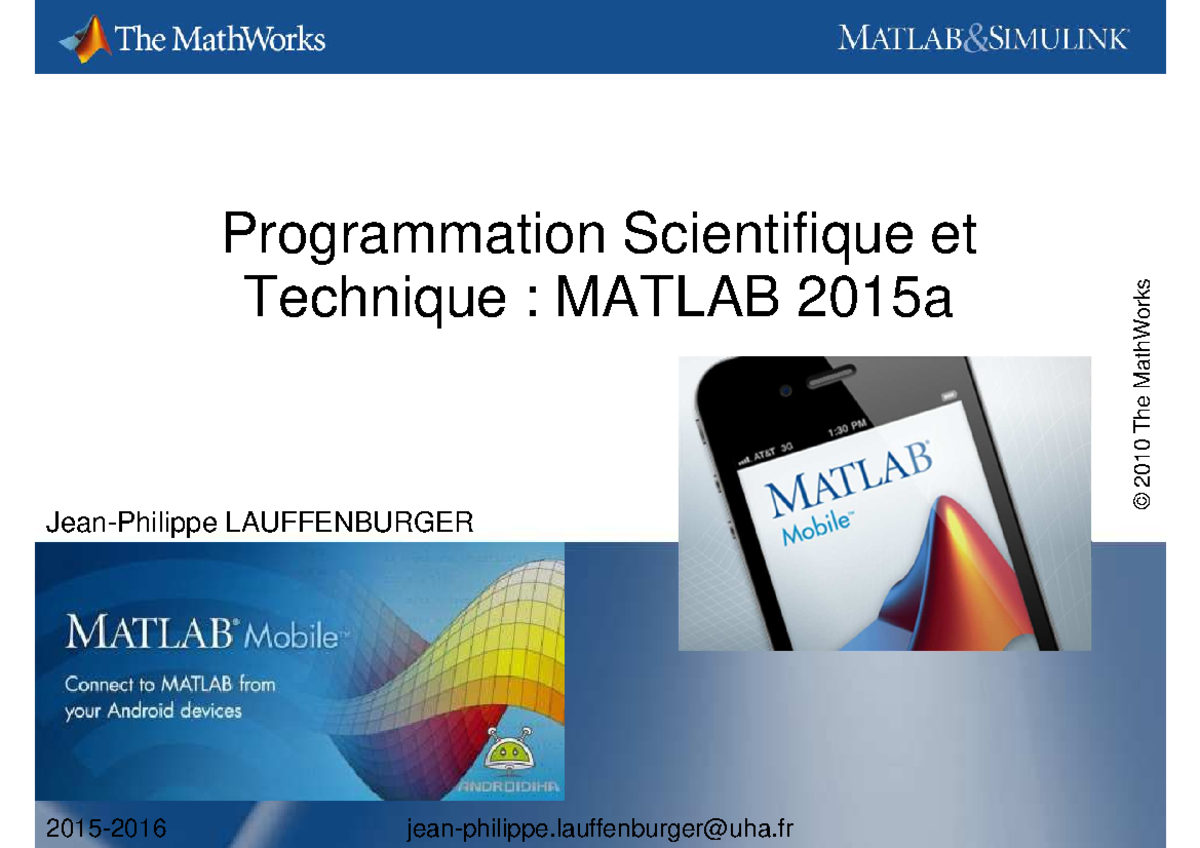 Introduction à Matlab - Studocu