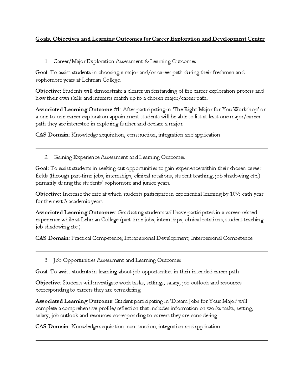 CEDC-Objectivesand Goals - Goals, Objectives and Learning Outcomes for ...