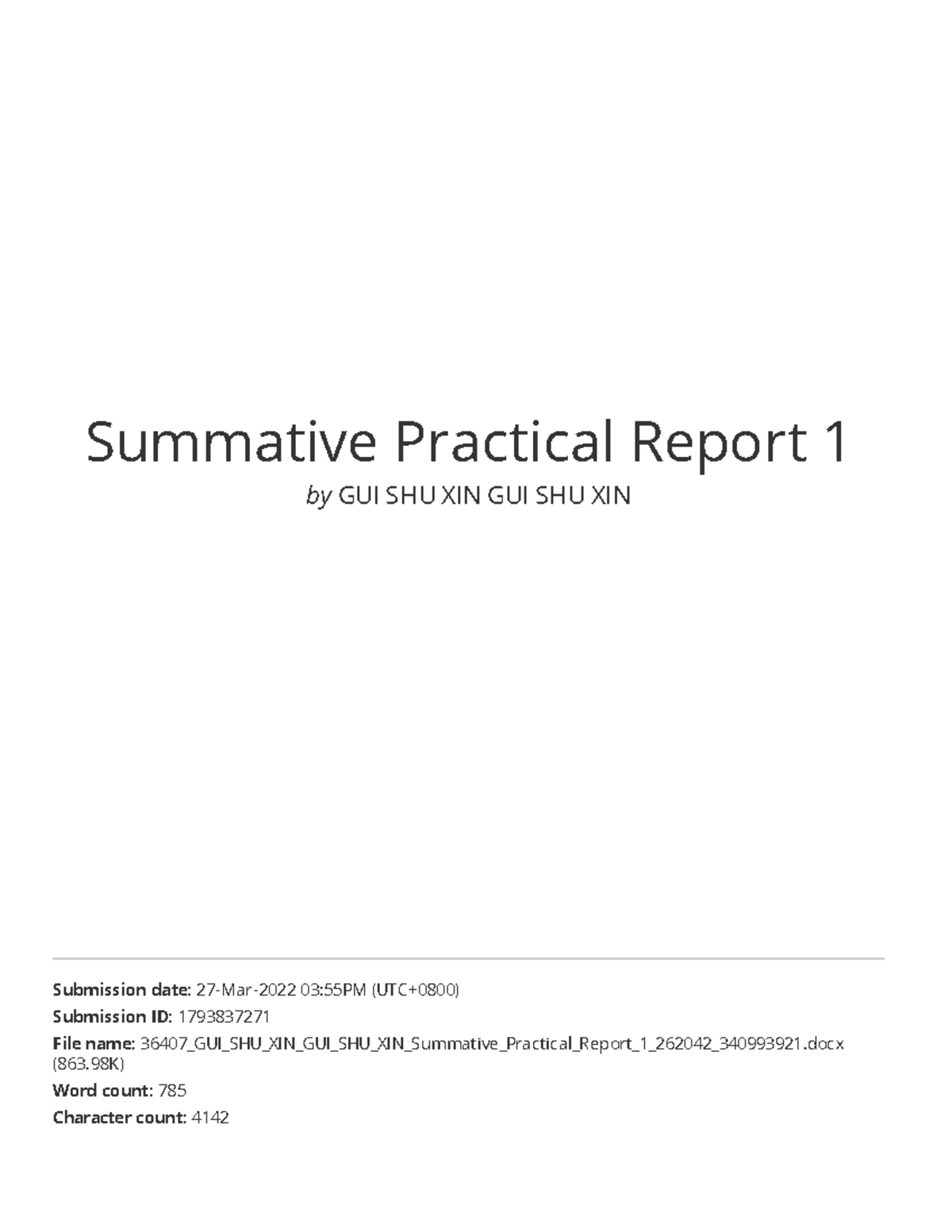 Summative Practical Report 1 (marked) - Summative Practical Report 1 by ...