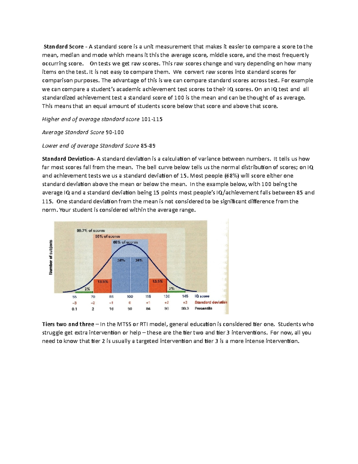 Terms Used in PPT - Standard Score - A standard score is a unit ...