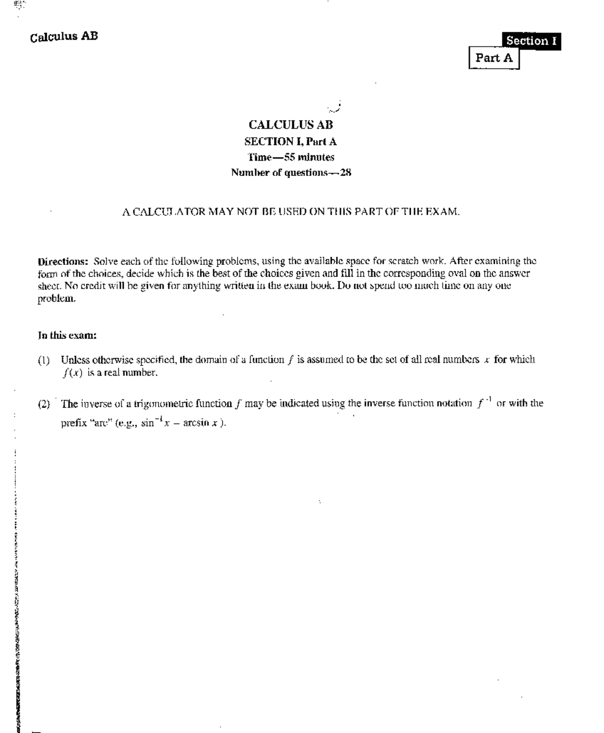 2009 APCalculus AB exam - Studocu