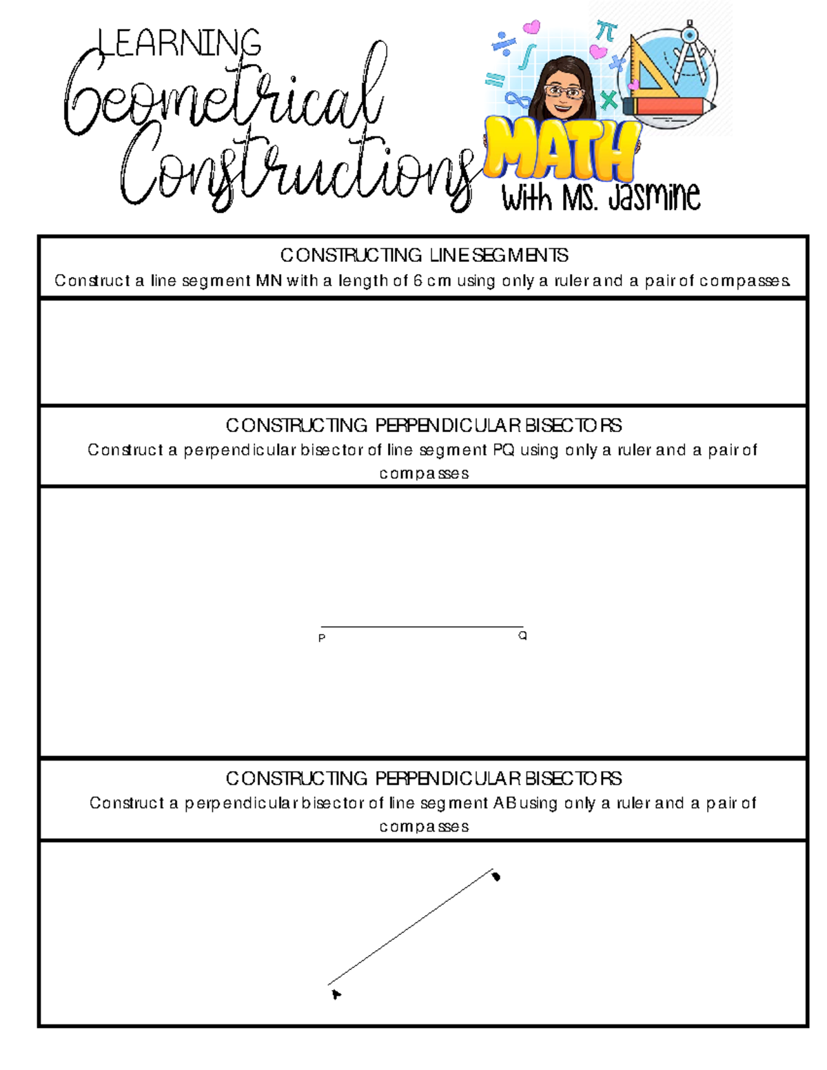 Geometrical Constructions - Geometrical with Ms. Jasmine Constructions ...