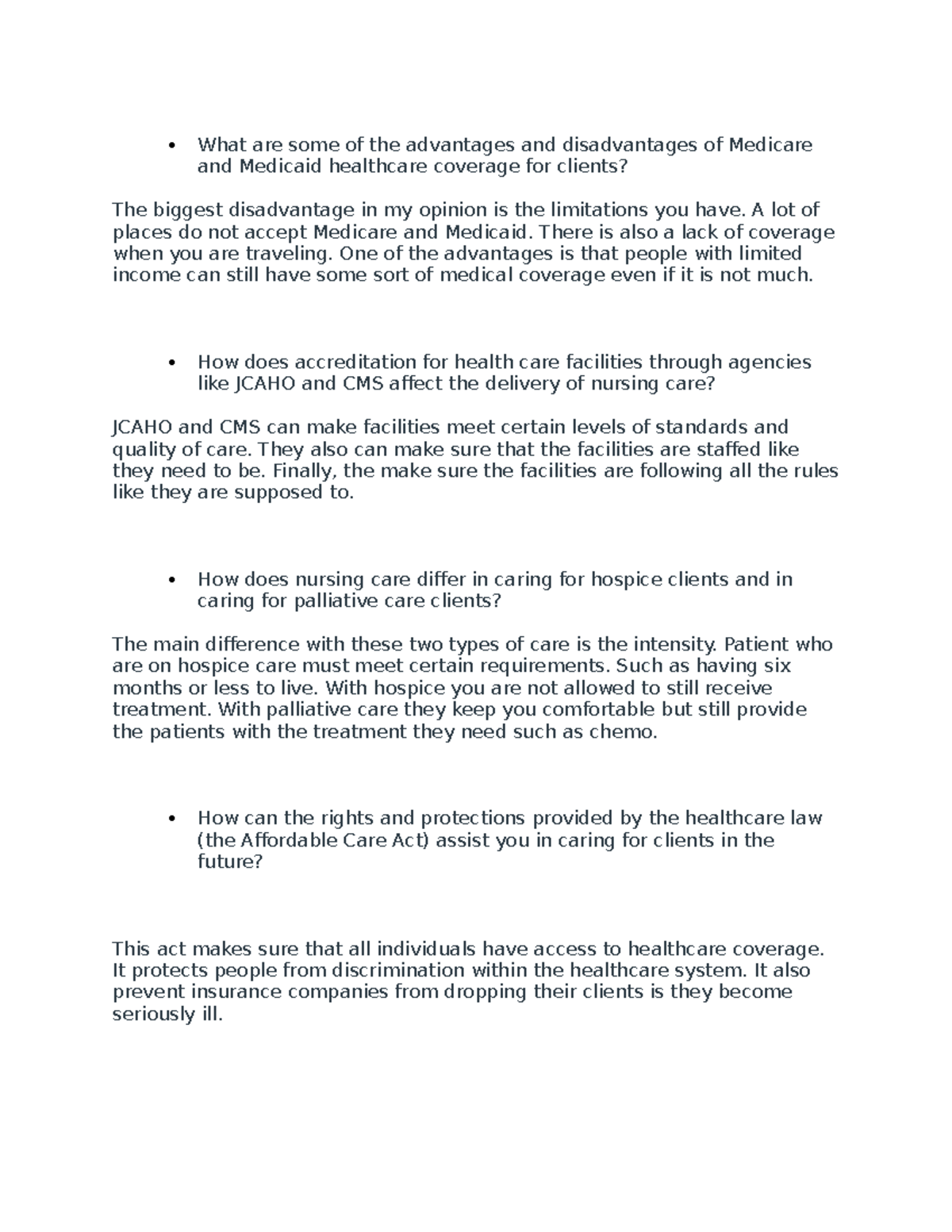 Healthcare delivery - n/a - What are some of the advantages and ...