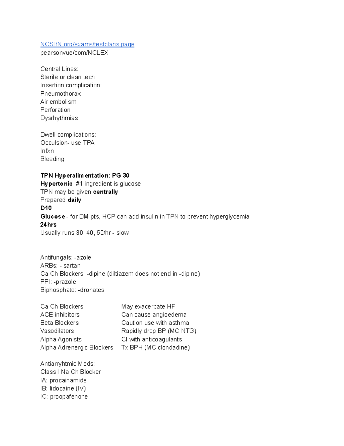 ATI Live Review - NCSBN.org/exams/testplans pearsonvue/com/NCLEX ...