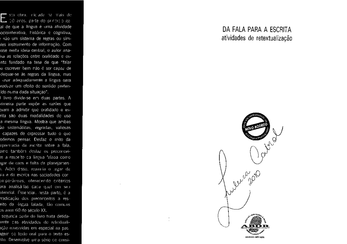 Marcuschi, Luiz Antônio - Da Fala Para a Escrita - E sta obra ...
