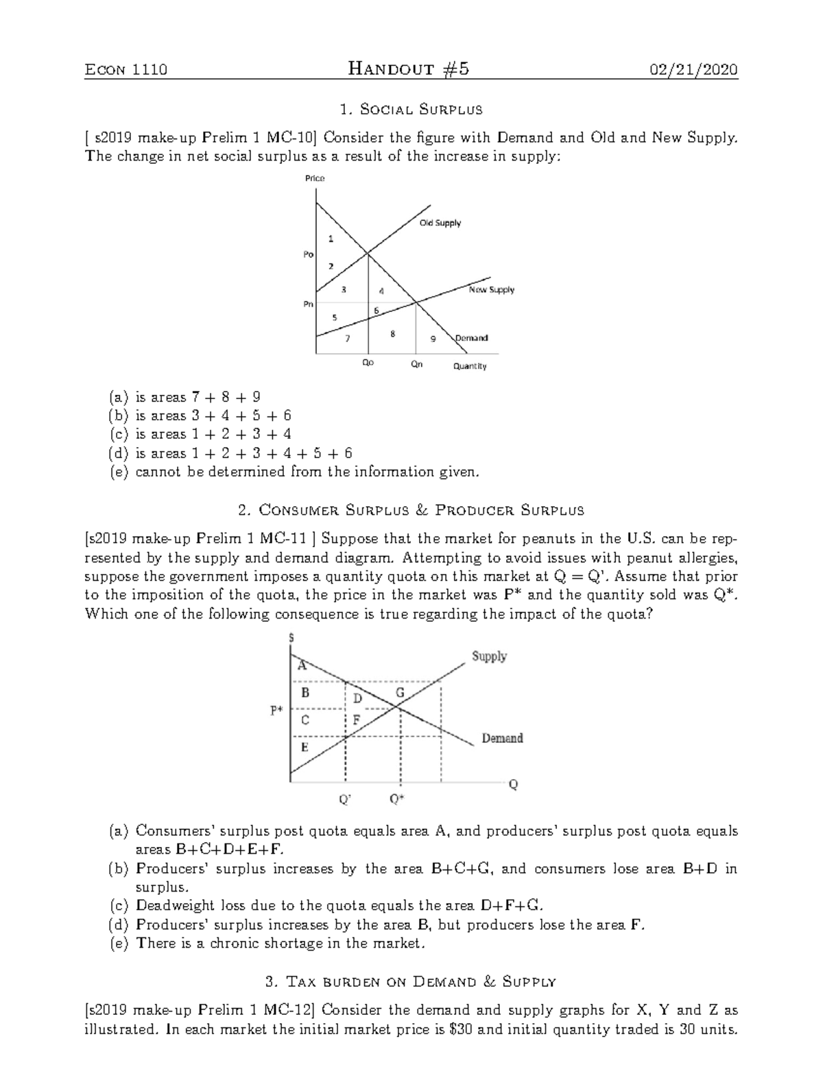ECON 1110 Session 5 Bin - Review Notes from ECON 1110 taught by ...