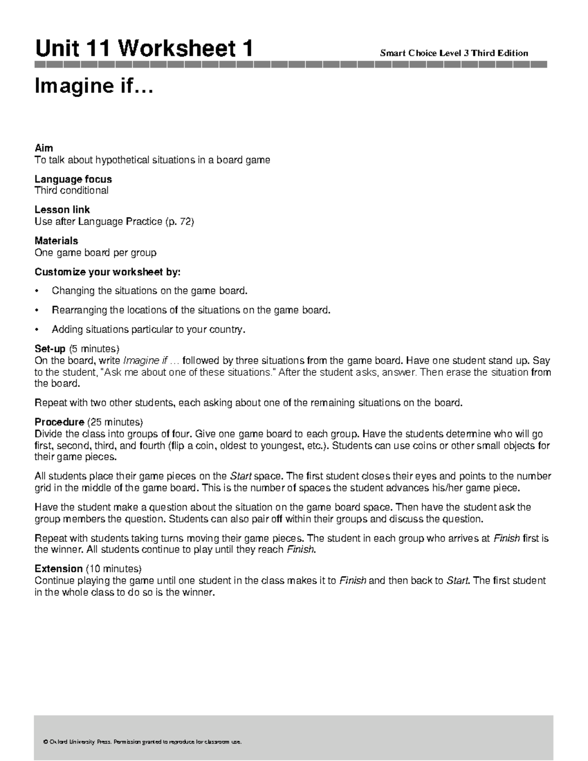 SC3e Level 3 Unit 11 Worksheet 1 - ####### © Oxford University Press. Permission granted to ...