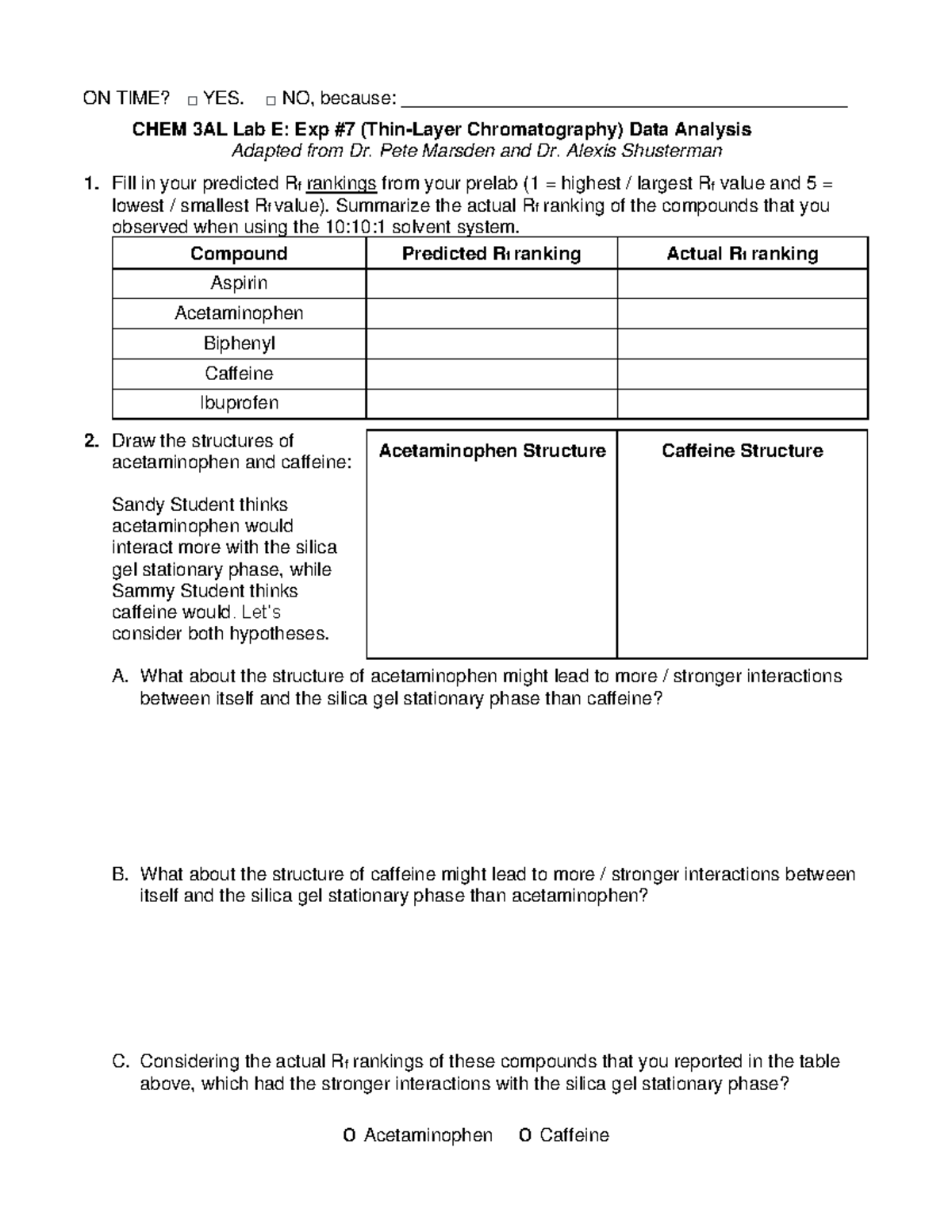Lab E. Data Analysis - Lab E notes - CHEM 3AL - UCB - Studocu