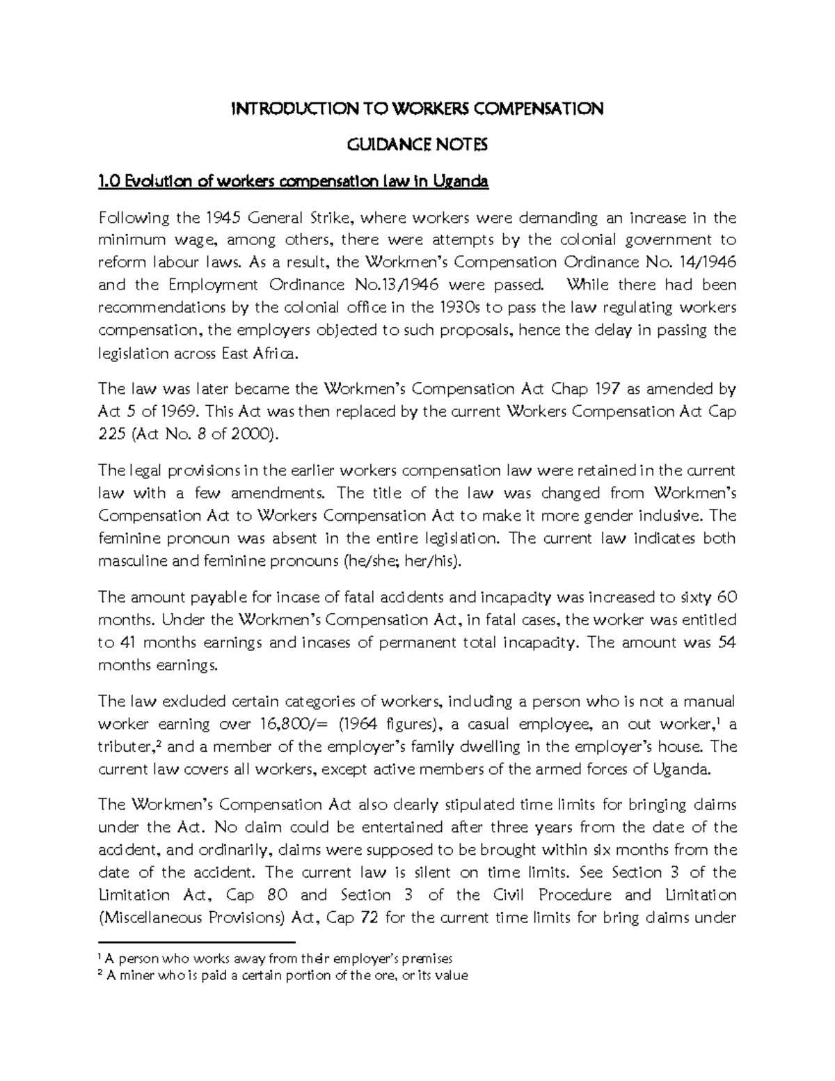 Introduction TO Workers Compensation - INTRODUCTION TO WORKERS ...