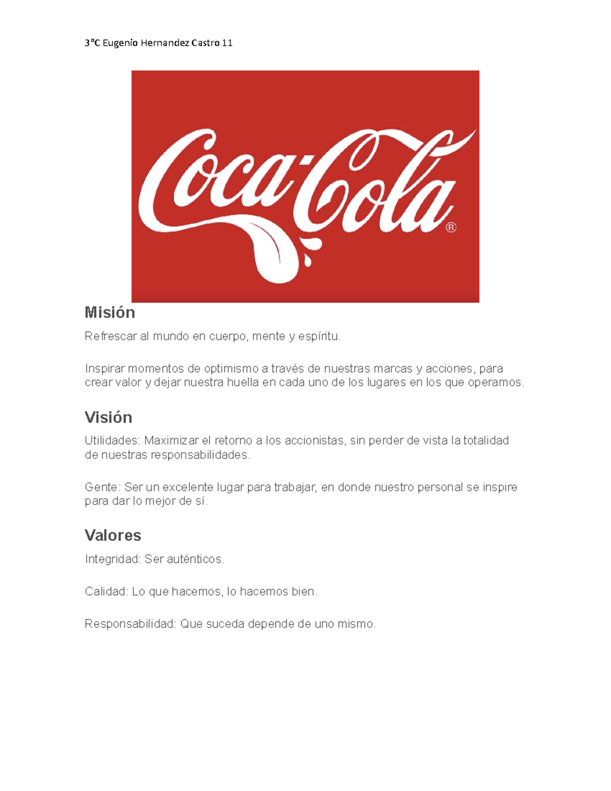 Coca Cola - copia - Caso - Misión Refrescar al mundo en cuerpo, mente y ...