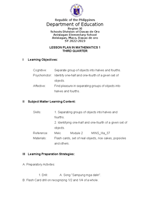 Lesson Plan in English - English TG pp. 10- Materials: Flashcards with ...