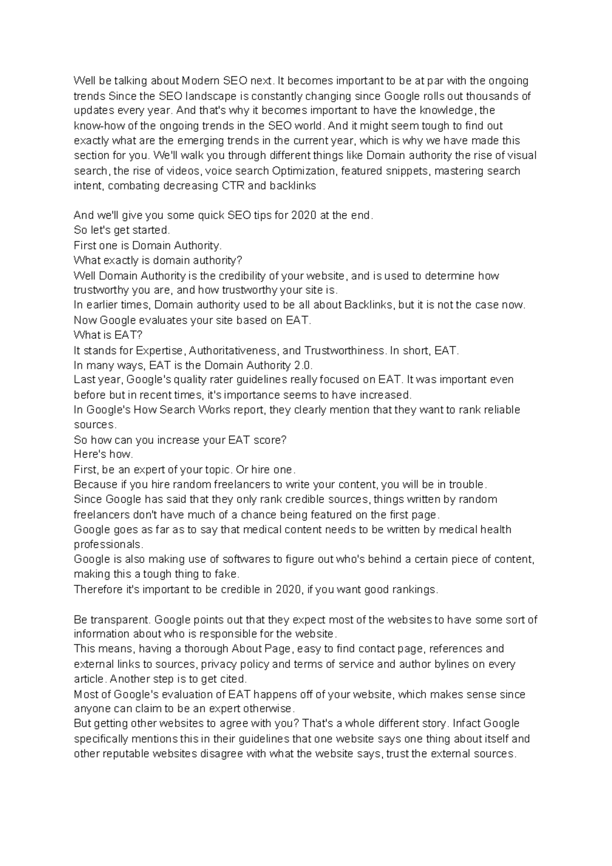 40.2 Modern SEO - Tips notes - Well be talking about Modern SEO next ...