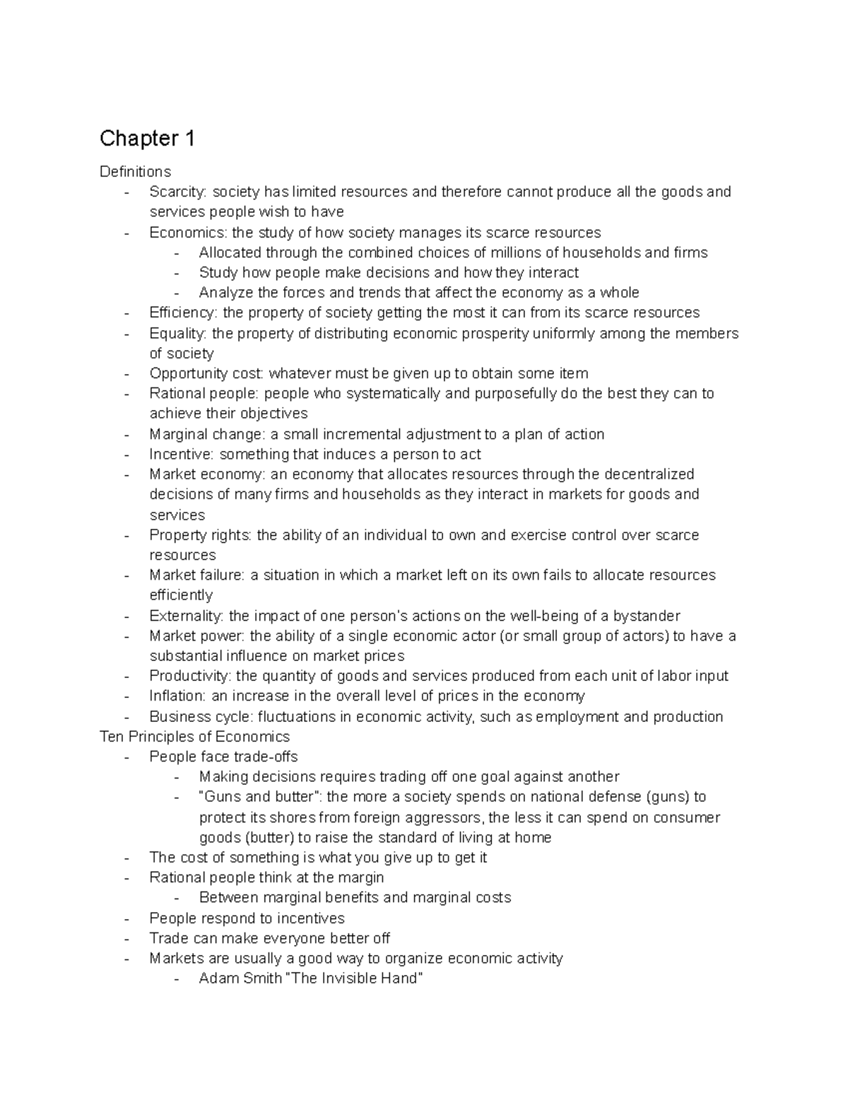 ECON 211 Module 1 - Notes from the textbook, digging deeper videos, and ...