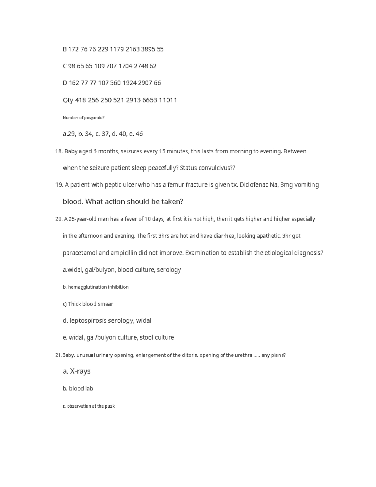 Competency Exam Questions-12 - B 172 76 76 229 1179 2163 3895 55 C 98 ...