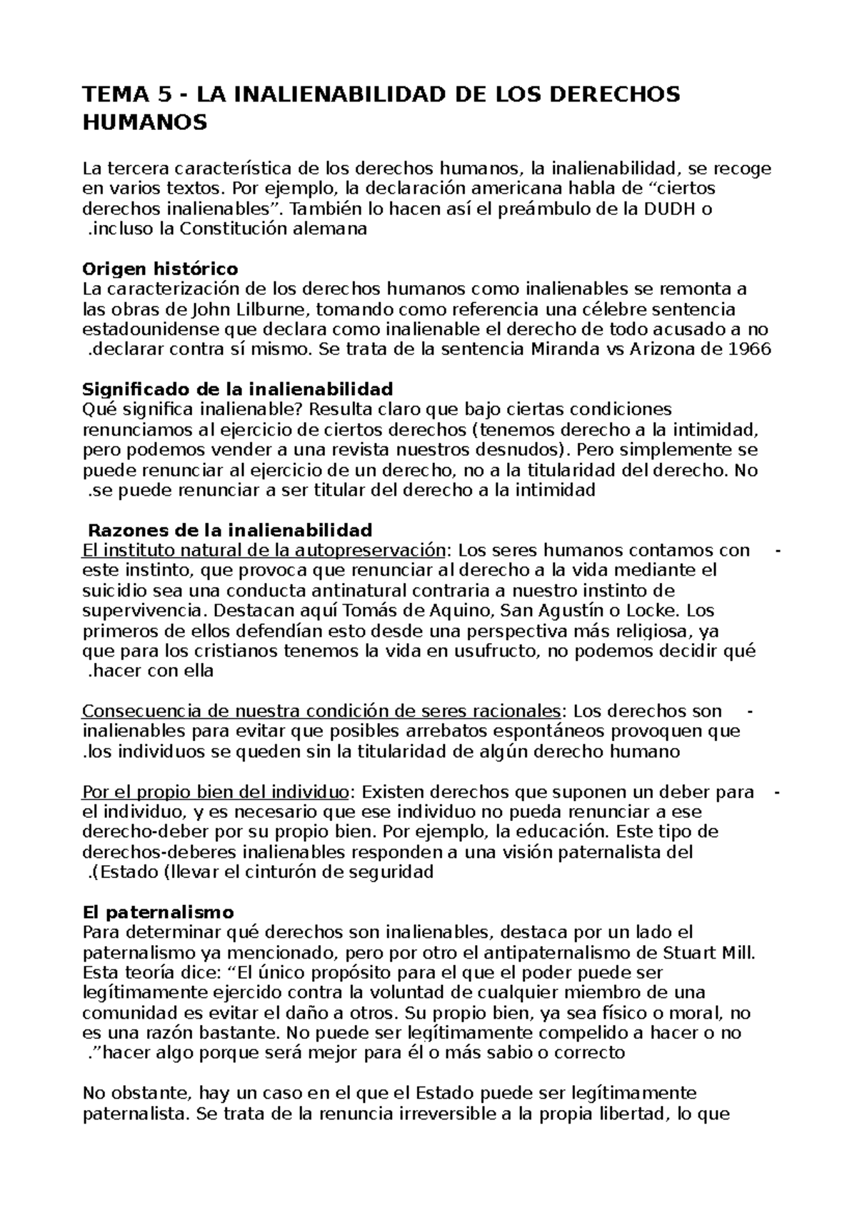 LA INALIENABILIDAD DE LOS DERECHOS HUMANOS - Por ejemplo, la ...