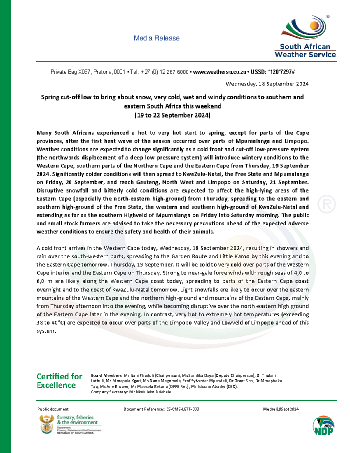 FART101-Assigiment1-Collecting Moony from people that owe you - Media Release Private Bag X097 ...