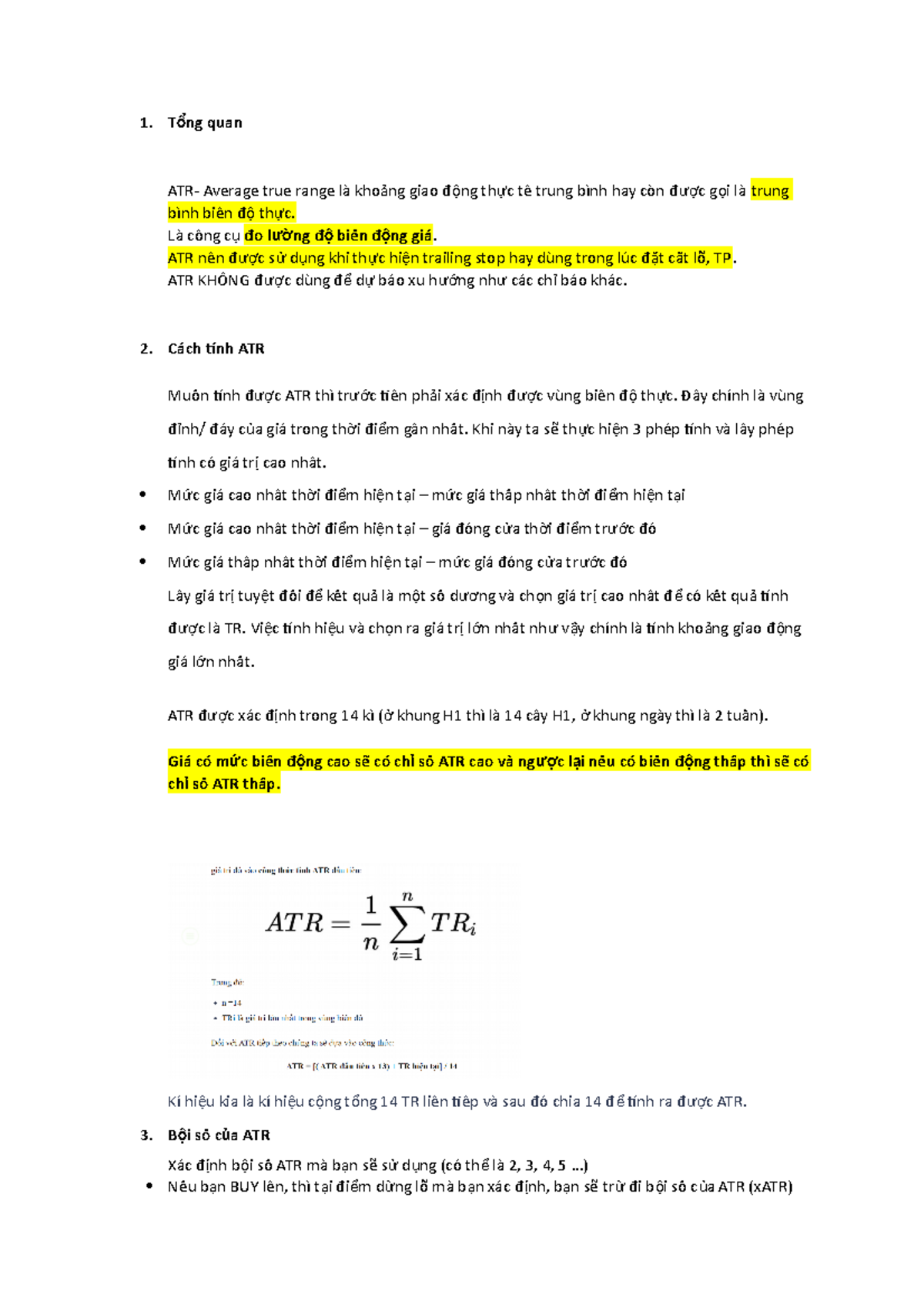 ATR - Average true range - 1. T ng quan ổ ATR- Average true range là kho ng giao đ ng th c tếế ...